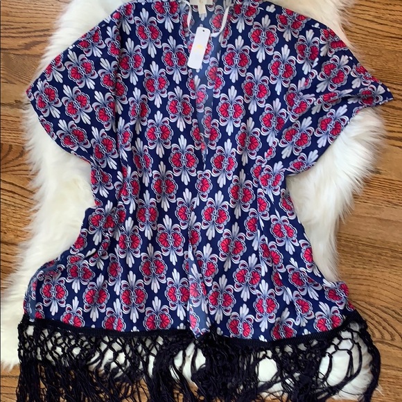 Charming Charlie | Tops | Charming Charlie Size S Boho Fringe Kimono ...